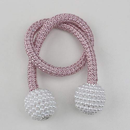 Curtain Tiebacks, Curtain Holdbacks 1Pc Pearl Magnetic Curtain Clip Curtain Holder Tieback Buckle Clips Hanging Ball Buckle Tie Back Curtain Accessories Home Decor ( Color : Pink , Length : 45-50cm )