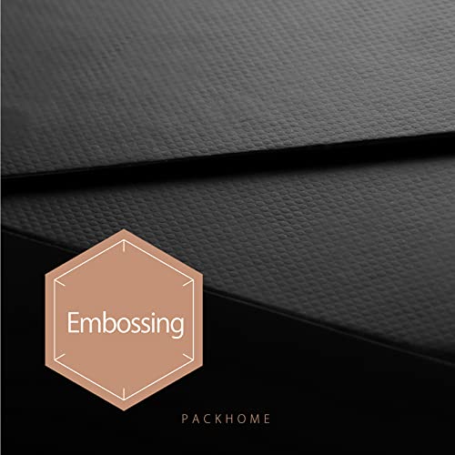 PACKHOME 5 Gift Boxes 9x6.5x3.8 Inches, Groomsman Boxes, Rectangle Collapsible Boxes with Magnetic Lids for Gift Packaging (Matte Black, Grain Texture)