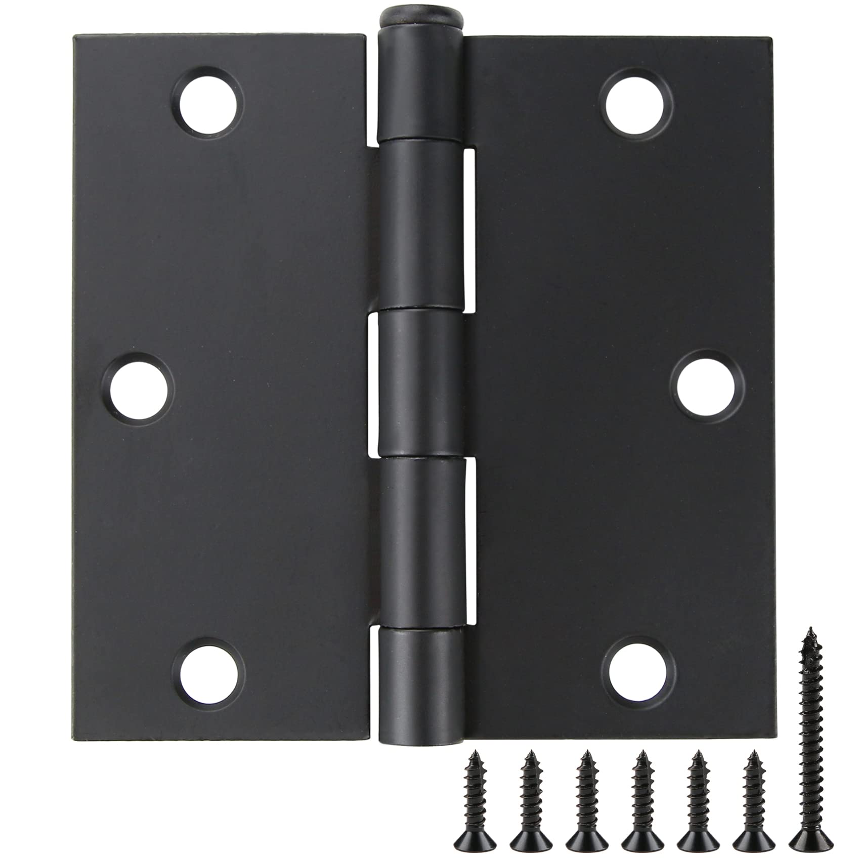 30 Pack Black Door Hinges 3.5 inch Square Corner Matte Black Hinges for Doors 3 1/2" Interior Door Hinges Black Door Hardware Hinges Storm Hallway Shed Entry Patio Indoor Internal 3.5 Inch Door Hinge