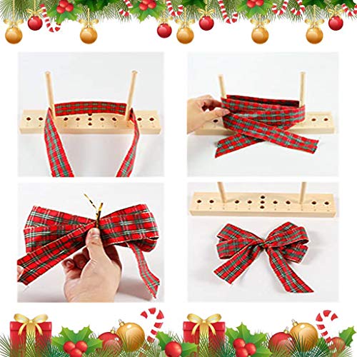 Ahn'Qiraj Bow Maker Bow Maker for Ribbon, Wooden Wreath Bow Maker Tools for Creating Gift Bows, Wreath Ribbons, Bows Trims Decorations Day Bows and Wedding Party Decoration (with Instructions)