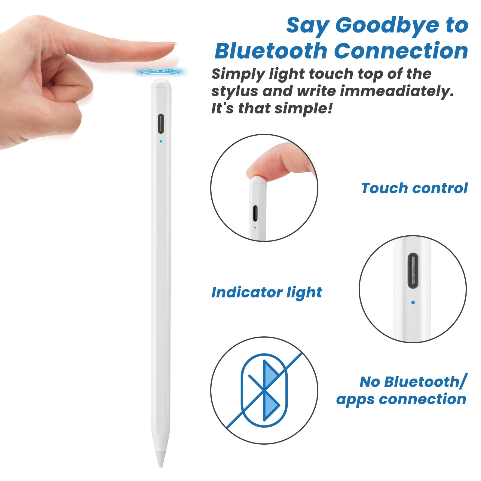 Electronic Stylus Pen for Lenovo Duet Chromebook 2 in 1,1.2mm Repalceable Plastic Tip Stylist Pencil Compatible with Lenovo Duet Chromebook 2 in 1 Writing Stylus Pen,White