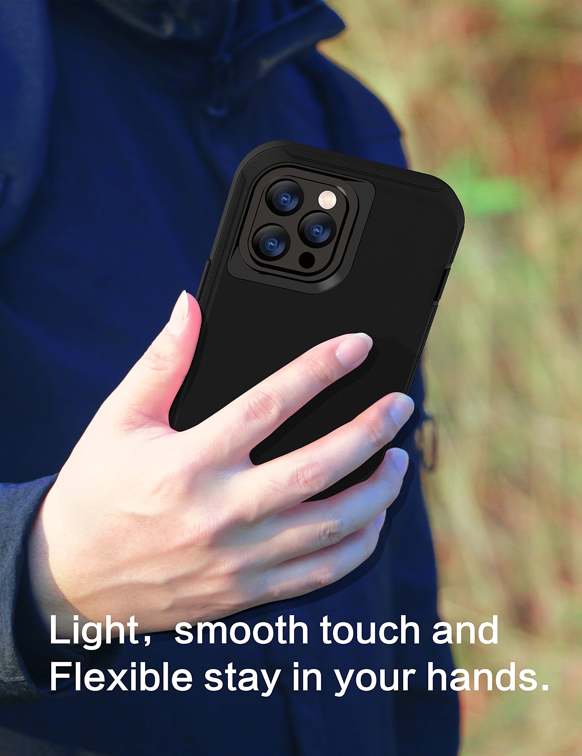 MXX Compatible with iPhone 13 pro Max Case, 3-Layer Super Protective Full Heavy Duty Body Tough Rugged Bumper Cover, Shock & Dust Proof, Designed for Apple 13 pro Max Phone Case 6.7" (Black)