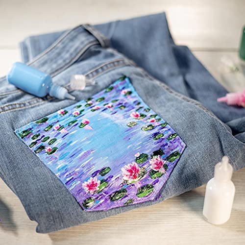 DIY Fabric Paints, Set of 12 Colors, (1oz bottles) Ultra Bright 3D Fabric Paint, Non-Toxic Water-Based and Permanent - Great Craft, Gift, Project - Decorate on Any Surface!
