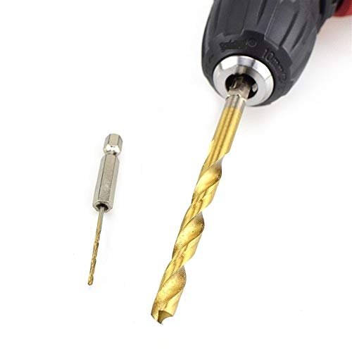JUN-STORE SENMIAO-TH 13pcs/Set Titanium Drill Bit Set 1/4 Inch Hex Shank Twist Bit Multifunction Tools Electric Screwdriver Drill Wind Bit 13pcs