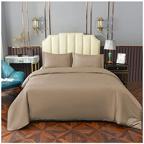 Whitney Home Textile Duvet Cover Set Queen Size 3 Piece Viscose Derived from Bamboo, Luxury Cooling Duvet Covers with Zipper Closure & Corner Ties 90" x 90"