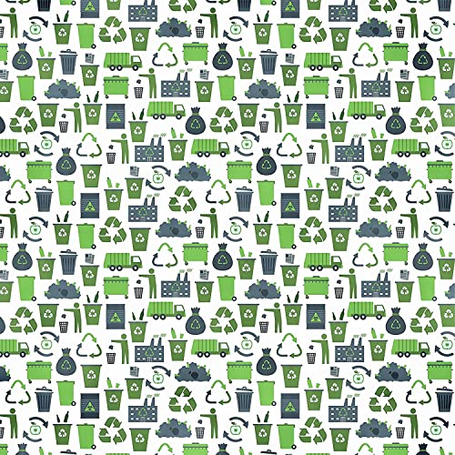 Garbage Birthday Party Gift Wrapping Paper, Folded Flat 30 x 20 Inch, 3 Sheets