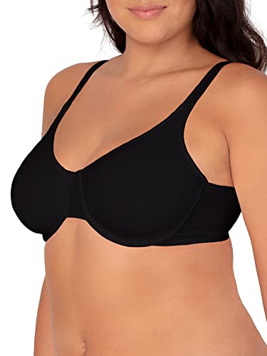 Fruit of the Loom Women's Unlined Underwire Bra-Cotton & Spandex Blend for Natural Shape and Flexibility, Black HUE/Sand/White 86CK, 38C