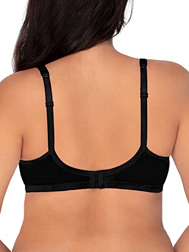 Fruit of the Loom Women's Unlined Underwire Bra-Cotton & Spandex Blend for Natural Shape and Flexibility, Black HUE/Sand/White 86CK, 38C