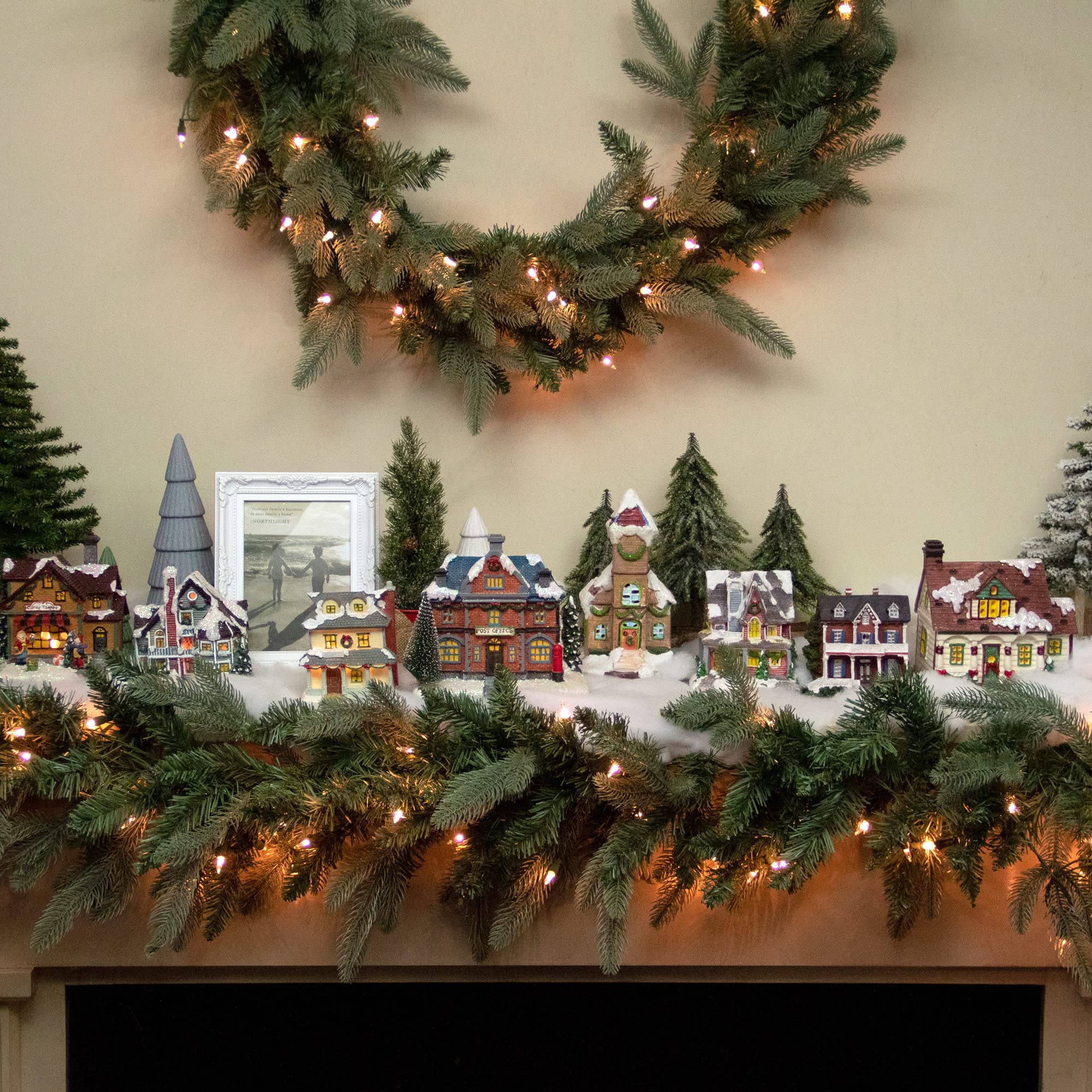 Northlight 7" Red LED Lighted Post Office Christmas Village Decoration