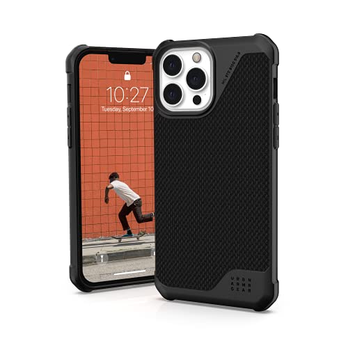 URBAN ARMOR GEAR UAG Designed for iPhone 13 Pro Max Case Kevlar Black Feather-Light Heavy Duty Shockproof Slim Rugged Metropolis LT. Protective Cover, [6.7 inch Screen]