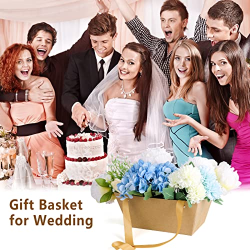 Aoibrloy 12 Pack Baskets for Gifts Empty, Sturdy Empty Gift Baskets to Fill, Kraft Gift Basket Kit with Handles for Holiday, Wedding, Birthday, Gift Packages