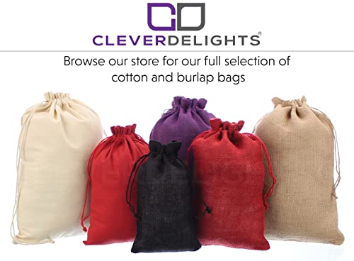 CleverDelights 6" x 10" Burlap Bags with Drawstring - 5 Pack