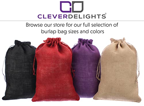 CleverDelights 6" x 10" Burlap Bags with Drawstring - 5 Pack