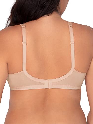 Fruit of the Loom Women's Unlined Underwire Bra-Cotton & Spandex Blend for Natural Shape and Flexibility, Black HUE/Sand/White 86CK, 38C