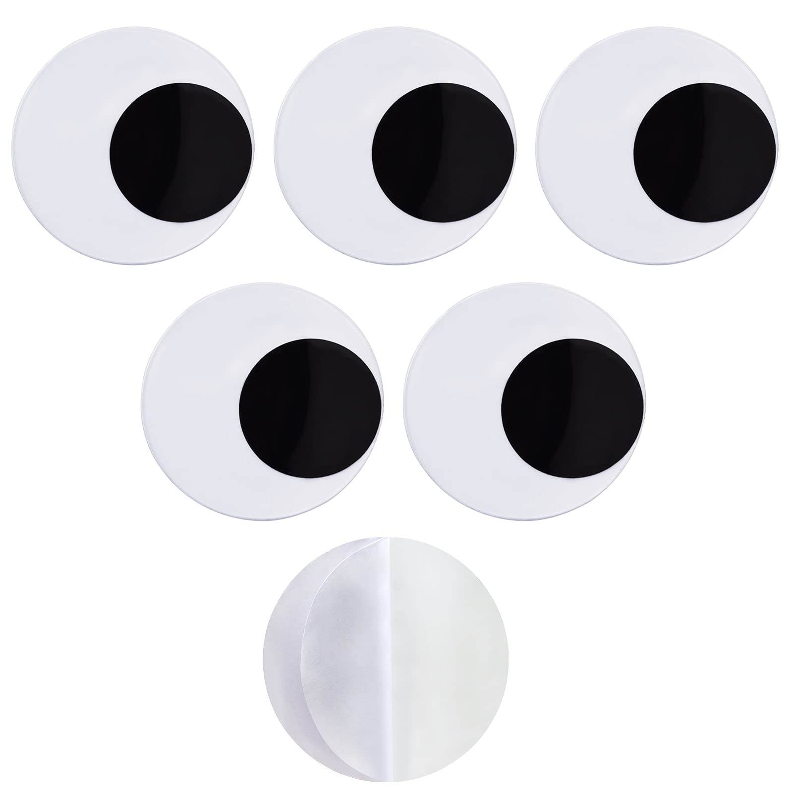 Cinvo 2.7 Inch Medium Googly Eyes Self Adhesive 7cm Big Wiggle Eyes Large Sticky Eyes for Party Halloween Decor Door Christmas Trees Cleaning Robot VR Goggles Classroom DIY Craft Projects (Pack of 6)