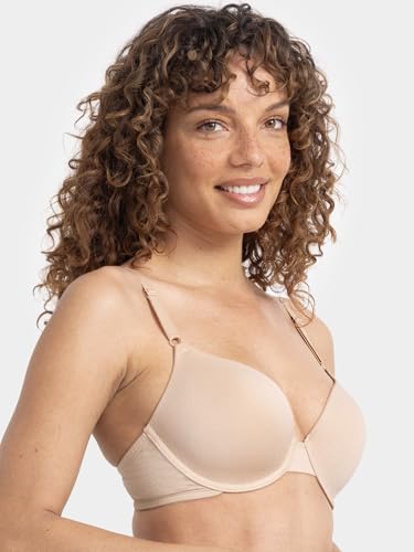 Fruit of the Loom Women's T-Shirt Bra, Black Hue/Sand/White, 36C