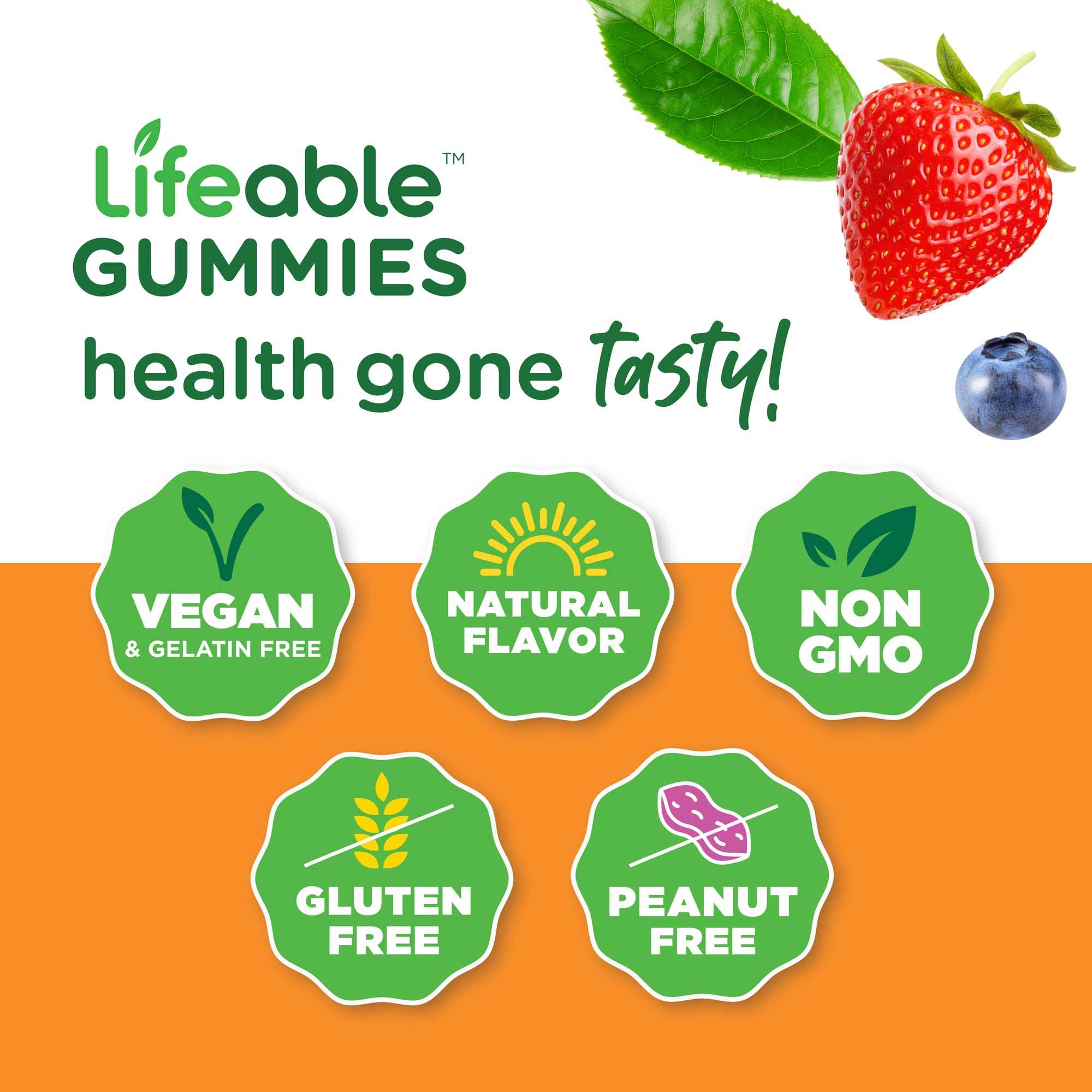Lifeable Phosphatidylserine (PS) Kids + Magnesium Kids, Gummies Bundle - Great Tasting, Vitamin Supplement, Gluten Free, GMO Free, Chewable Gummy