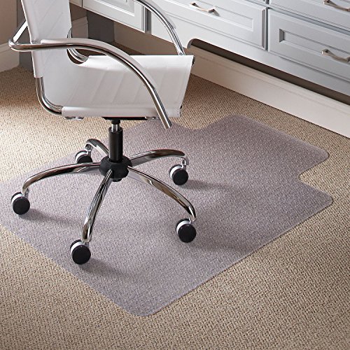 ES Robbins EverLife Anchor Bar Lipped Vinyl Chair Mat for High Pile Carpet, 45 by 53-Inch, Clear