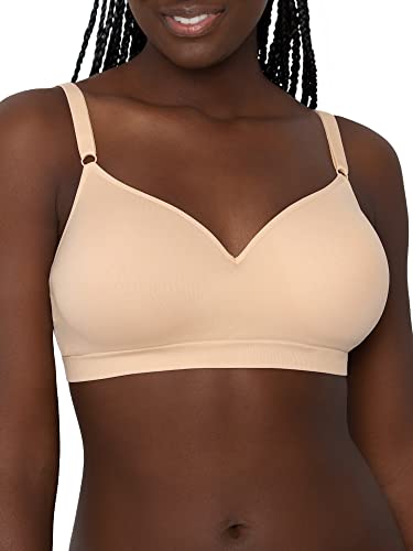 Fruit of the Loom Women's Seamless Wire Free Push-Up Bra, Black Hue/in The Buff 2-Pack, 38B