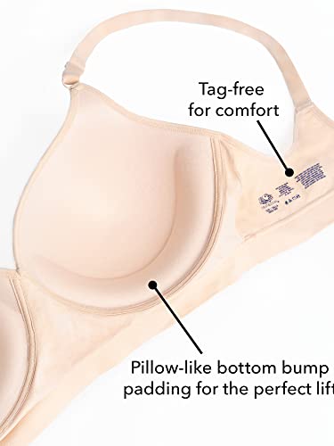Fruit of the Loom Women's Seamless Wire Free Push-Up Bra, Black Hue/in The Buff 2-Pack, 38B