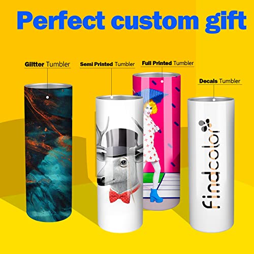 12PCS 20 OZ Sublimation Tumblers Blank Skinny Straight Stainless Steel Double Wall Insulated with Lid, Straws, and Shrink Wrap Polymer Coating for Heat Transfer