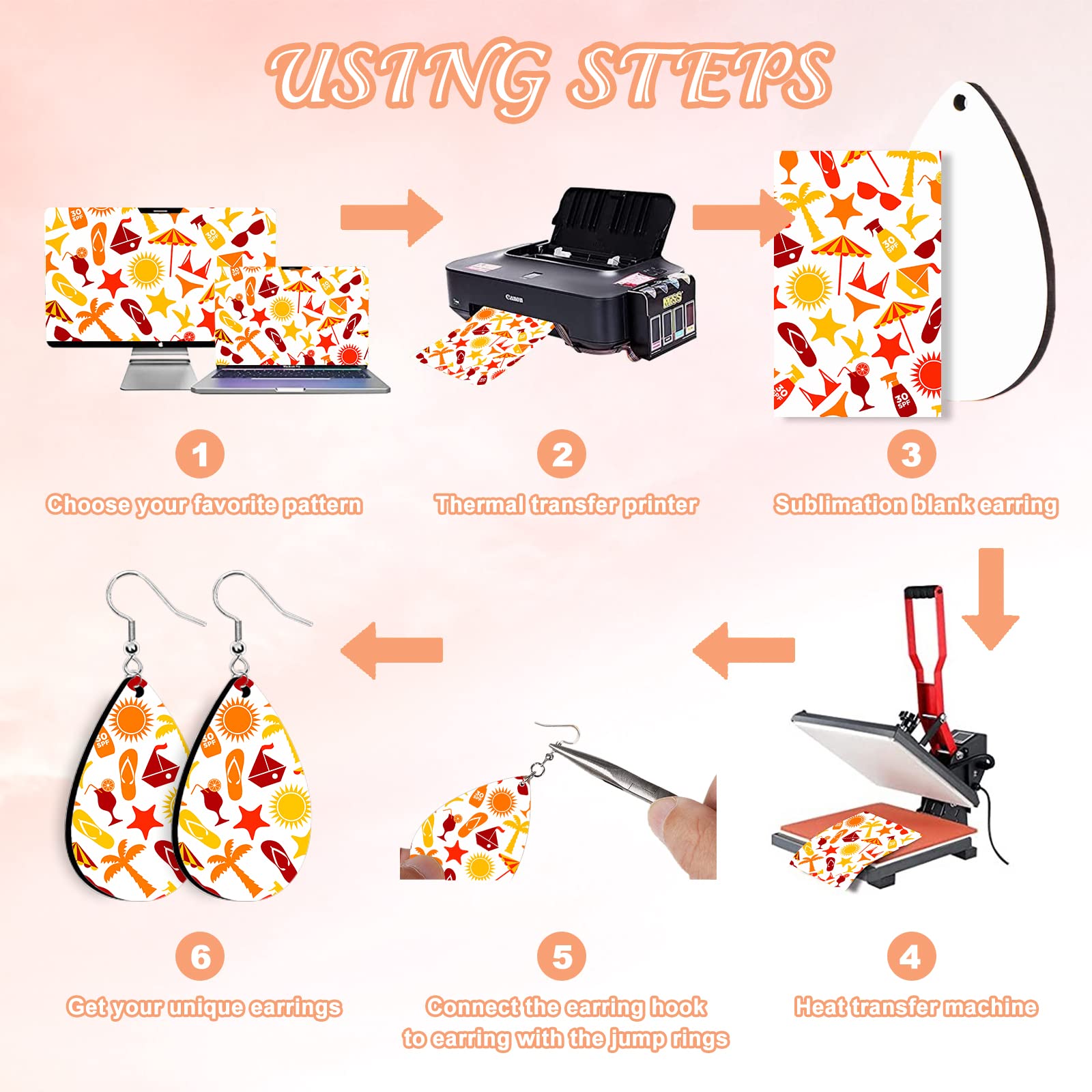 ZOCONE 60 Pcs Sublimation Earrings Blank Bulk, Sublimation Printing Earrings Unfinished Rectangular Heat Transfer Earring Pendant with Earring Hooks Cardboard Bags for Women DIY Earring (Teardrop)