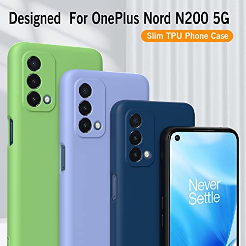 Foluu for OnePlus Nord N200 5G Case, Liquid Silicone Gel Rubber Bumper Case with Soft Microfiber Lining Cushion Slim Hard Shell Shockproof Protective Cover for OnePlus Nord N200 5G 2021 (Black)