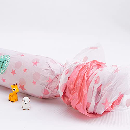 MR FIVE 50 Sheets Pink Gift Wrapping Tissue Paper Bulk,20" x 28",Tissue Paper for Gift Bags,DIY and Craft,Wrapping Paper for Weeding,Baby Shower,Birthday,Holiday