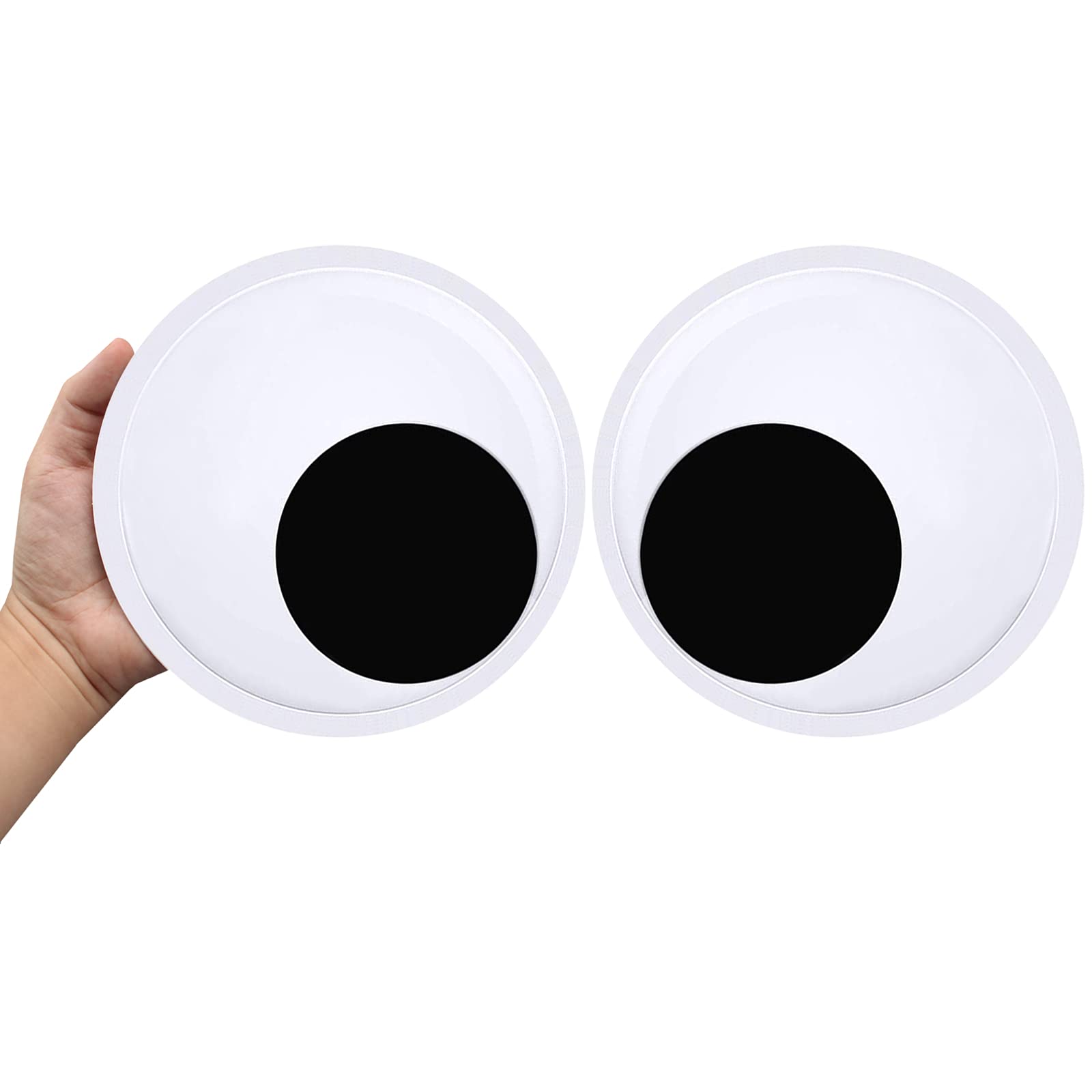 Cinvo 7 Inch Giant Googly Eyes Self Adhesive 18cm Big Wiggle Eyes Large Sticky Eyes for Party Decorations Refrigerator Door Christmas Trees Lawns Car Classroom DIY Craft Projects (Pack of 2)