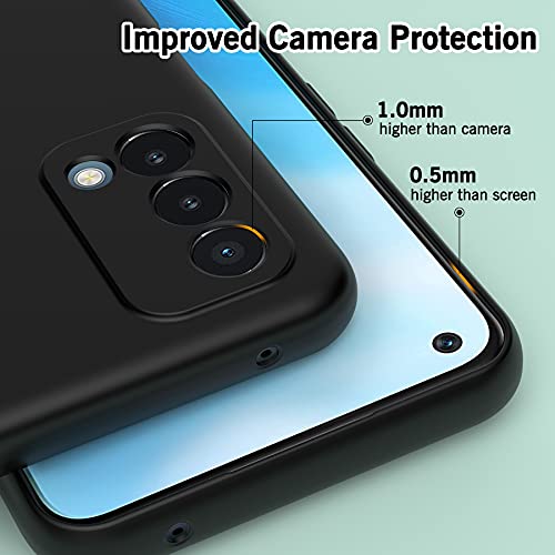 Foluu for OnePlus Nord N200 5G Case, Liquid Silicone Gel Rubber Bumper Case with Soft Microfiber Lining Cushion Slim Hard Shell Shockproof Protective Cover for OnePlus Nord N200 5G 2021 (Black)
