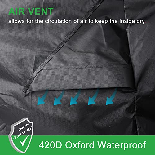 G2CAMP Oversize Larger Tractor Riding Lawn Mower Cover and Zero-Turn 79.92"L x 50"W x 53.93"H with Waterproof - Black