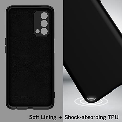 Foluu for OnePlus Nord N200 5G Case, Liquid Silicone Gel Rubber Bumper Case with Soft Microfiber Lining Cushion Slim Hard Shell Shockproof Protective Cover for OnePlus Nord N200 5G 2021 (Black)