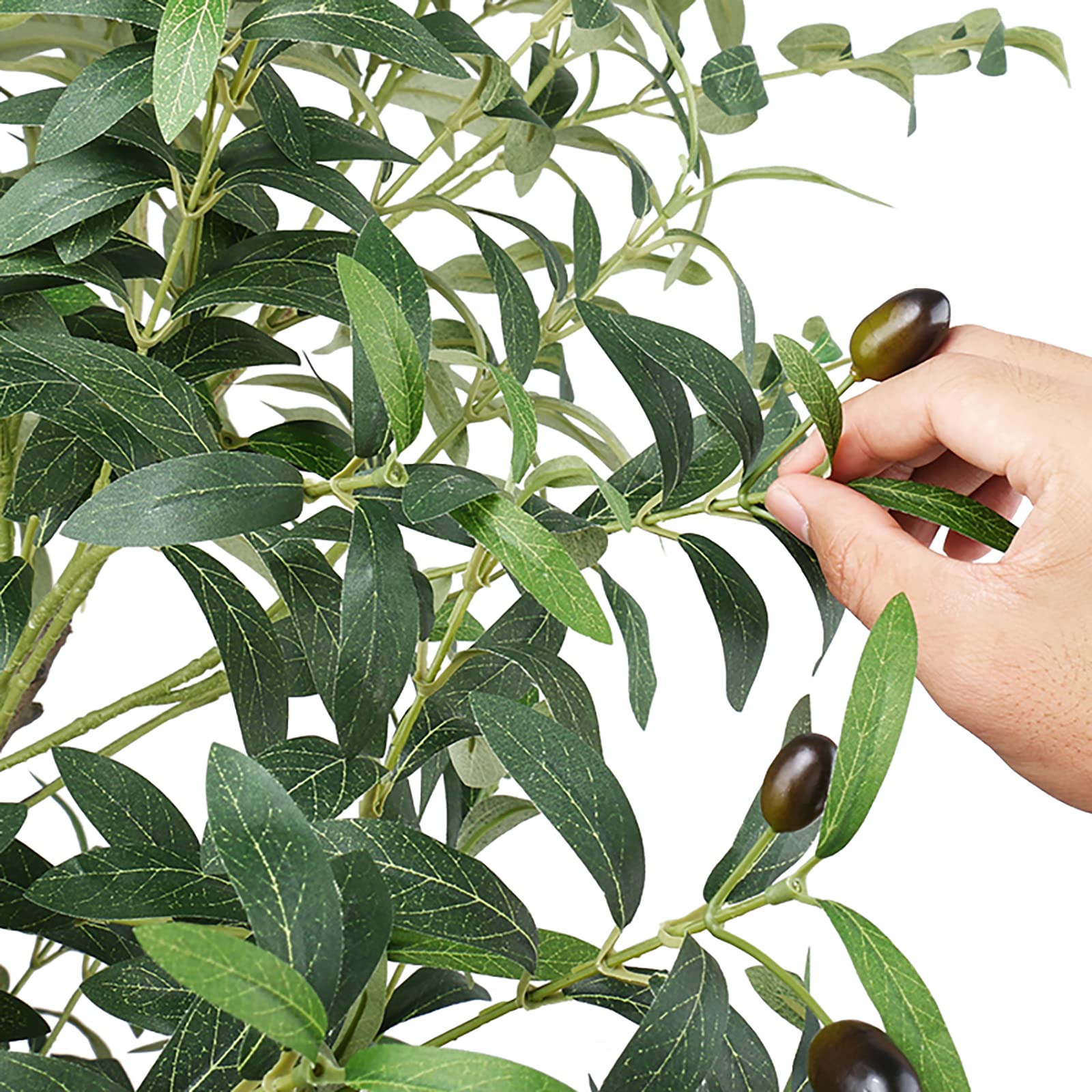 HaiSpring Artificial Olive Tree 6ft (71'') Fake Silk Perfect and Realistic Tall Artificial Plants, Suitable for Modern Living Rooms House Office Outdoor Garden & Housewarming Party Decor, 1080 Leaves