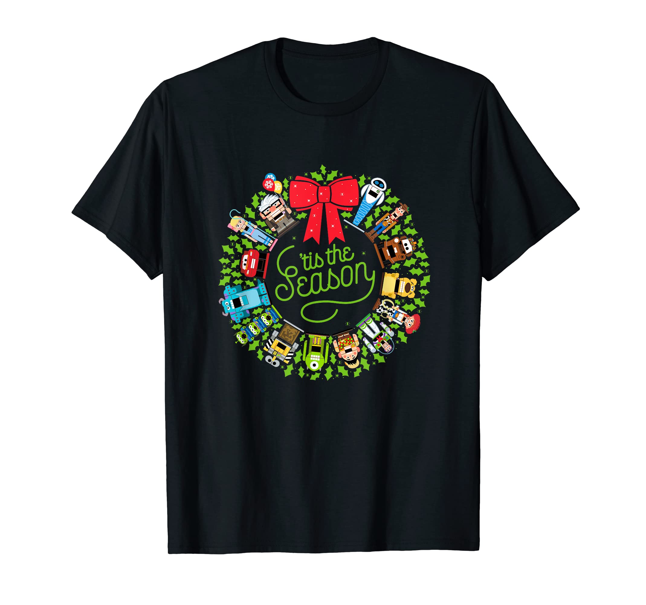 Disney and Pixar Seasonal Wreath ‘Tis the Season Holiday T-Shirt