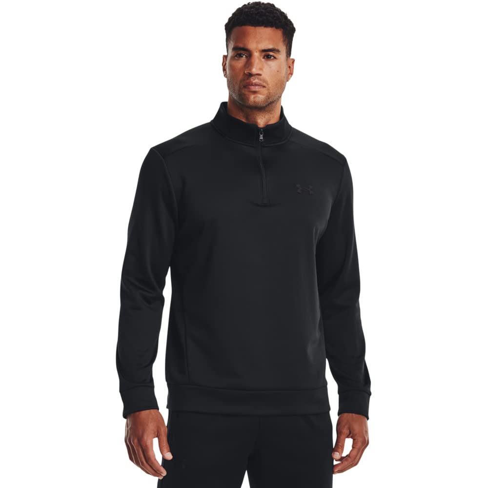 Under Armour Men's ArmourFleece 1/4 Zip, (001) Black / / Black, Medium