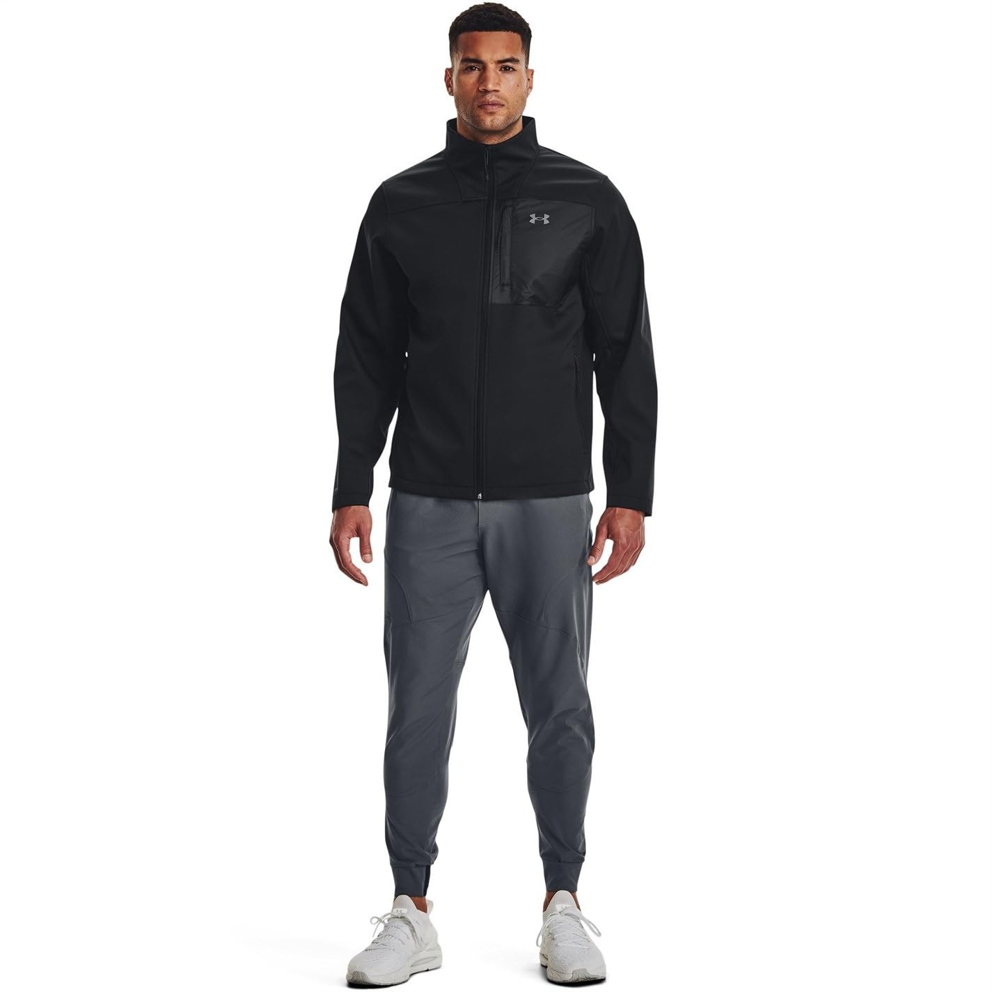 Under Armour Men's ColdGear Infrared Shield 2.0 Soft Shell, (001) Black / / Pitch Gray, Large
