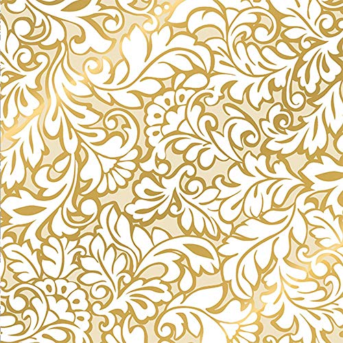 Floral Damask Blooms Wedding & Anniversary Wrap Roll - 24" x 15'