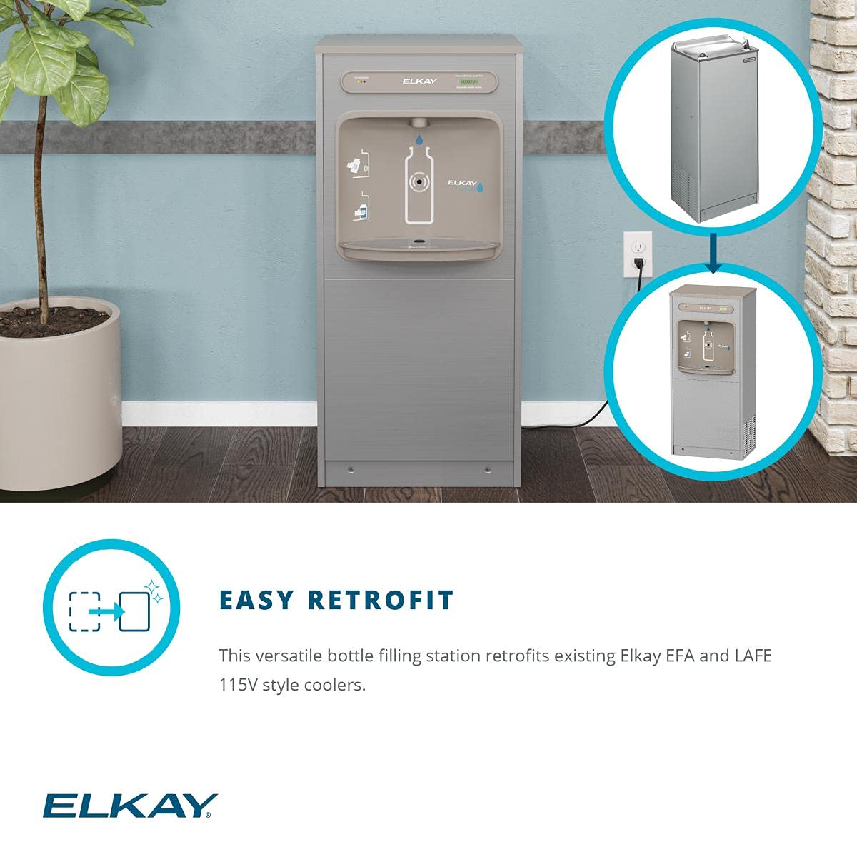 Elkay DSSBF8S ezH2O Floor Standing Bottle Filling Station, Stainless Steel