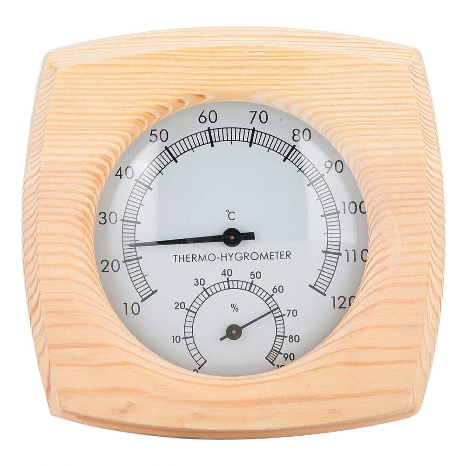 B18JPsF Wooden Sauna Thermometer,Sauna Room Hygrometer Thermometer Digital Sauna Temperature Meter Humidity Meter Used in Sauna Room, Bathroom, Hot Tubs Supplies etc