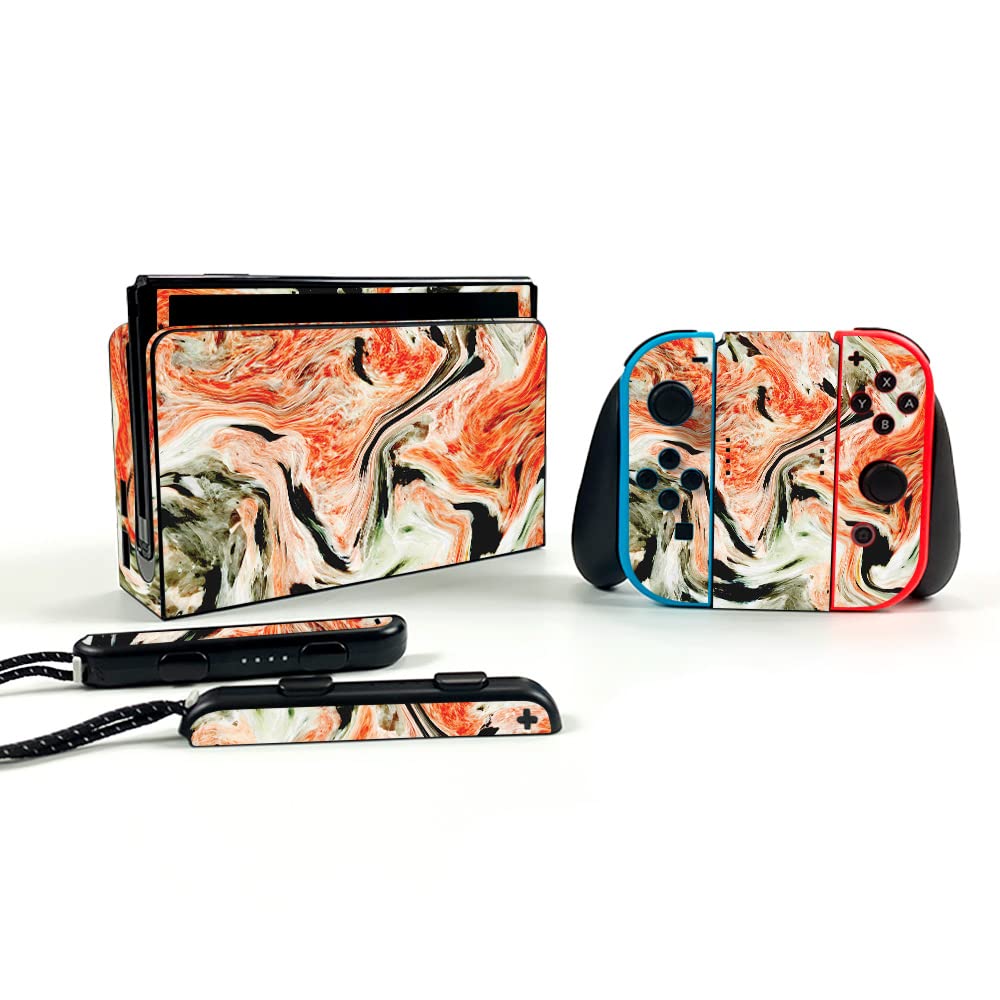 MightySkins Skin Compatible with Nintendo Switch OLED - Marble Madness | Protective, Durable, and Unique Vinyl Decal wrap Cover | Easy to Apply, Remove, and Change Styles | Made in The USA