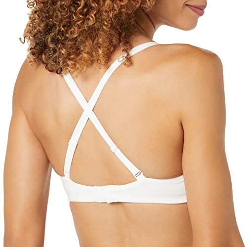 Amazon Essentials Women's Demi Cup Cotton Bra, Pack of 2, Black/White, 36D