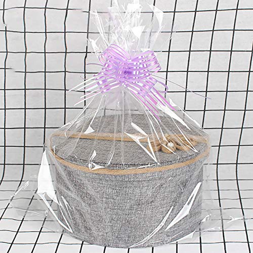 Holvyt Large Clear Basket Bags, 20 Pack 32"x 46" Gift Wrap Cellophane Bags Plastic Package for Baskets and Gifts