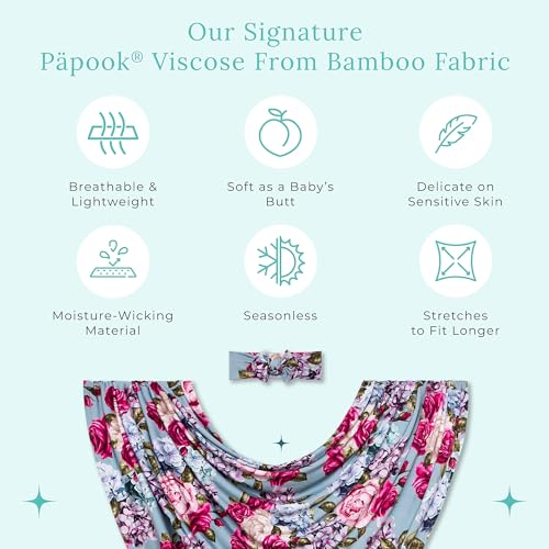 Posh Peanut Swaddle Blanket & Headband Set β Viscose from Bamboo Stretchy Baby Swaddle for Newborn Girls, Receiving Blanket or Nursing Cover (Lacey)