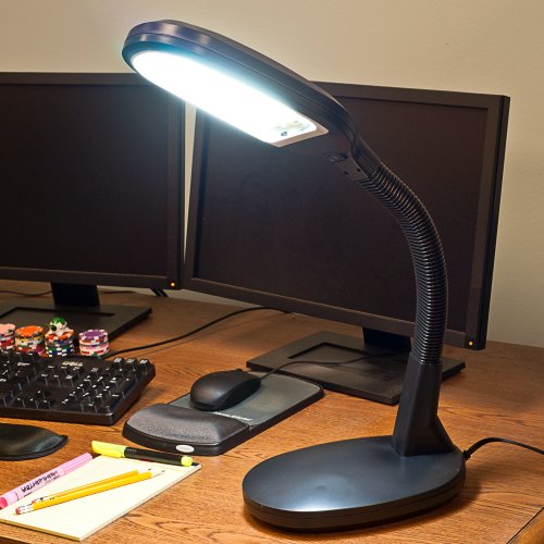 Lavish Home 72-0893 (Black) Sunlight Desk Lamp β Bright Directional Adjustable Gooseneck β Reading Light for Crafting, Sewing, or Homework, 7βx9βx22