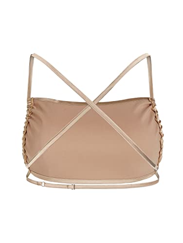 ZAFUL Women's 2 Piece Cut Out Silky Satin and One Shoulder Mini Cami Dresses for Graduation Night Club Date Party(Champagne, S)