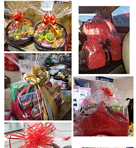 Holvyt Large Clear Basket Bags, 20 Pack 32"x 46" Gift Wrap Cellophane Bags Plastic Package for Baskets and Gifts