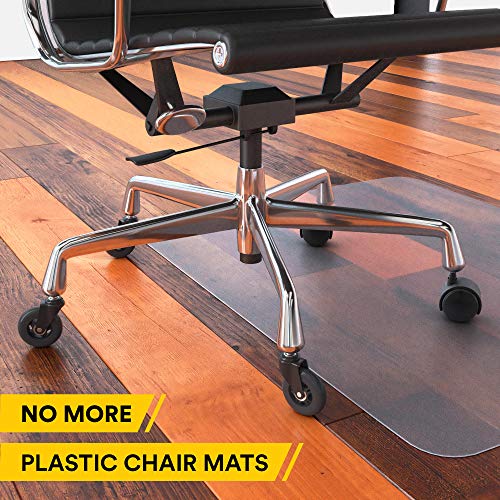 Office Chair Wheels Replacement Set of 5 - NO MORE CHAIR MATS - Office Chair Casters for HARDWOOD FLOORS - Smooth Rolling, Soft Rubber Desk Chair Wheels, Rollerblade Style Computer Chair Caster Wheels