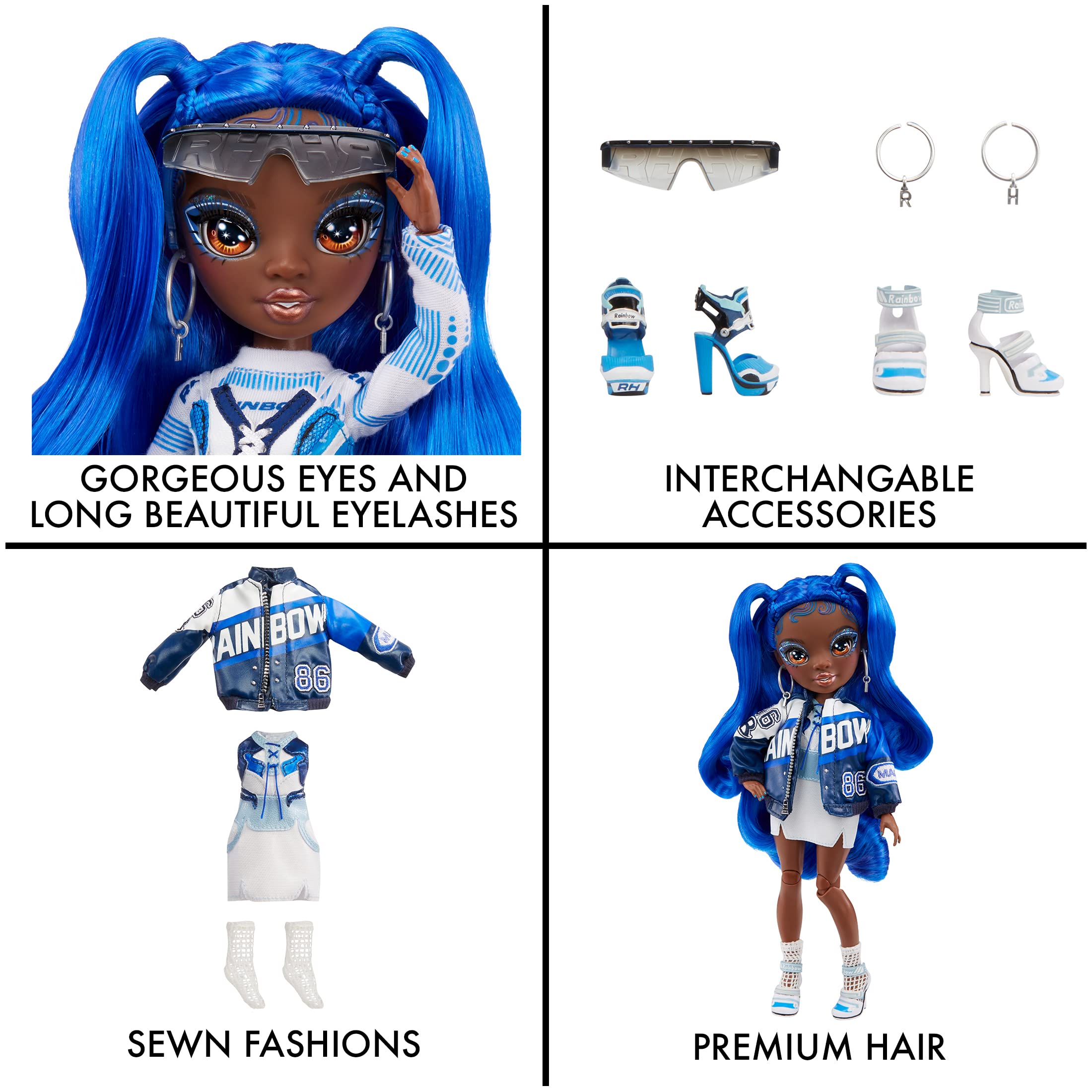 Rainbow High Coco Vanderbalt- Cobalt Blue Fashion Doll. 2 Designer Outfits to Mix & Match with Accessories, Great Gift for Kids 6-12 Years Old and Collectors