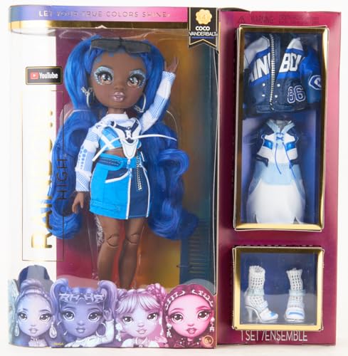 Rainbow High Coco Vanderbalt- Cobalt Blue Fashion Doll. 2 Designer Outfits to Mix & Match with Accessories, Great Gift for Kids 6-12 Years Old and Collectors