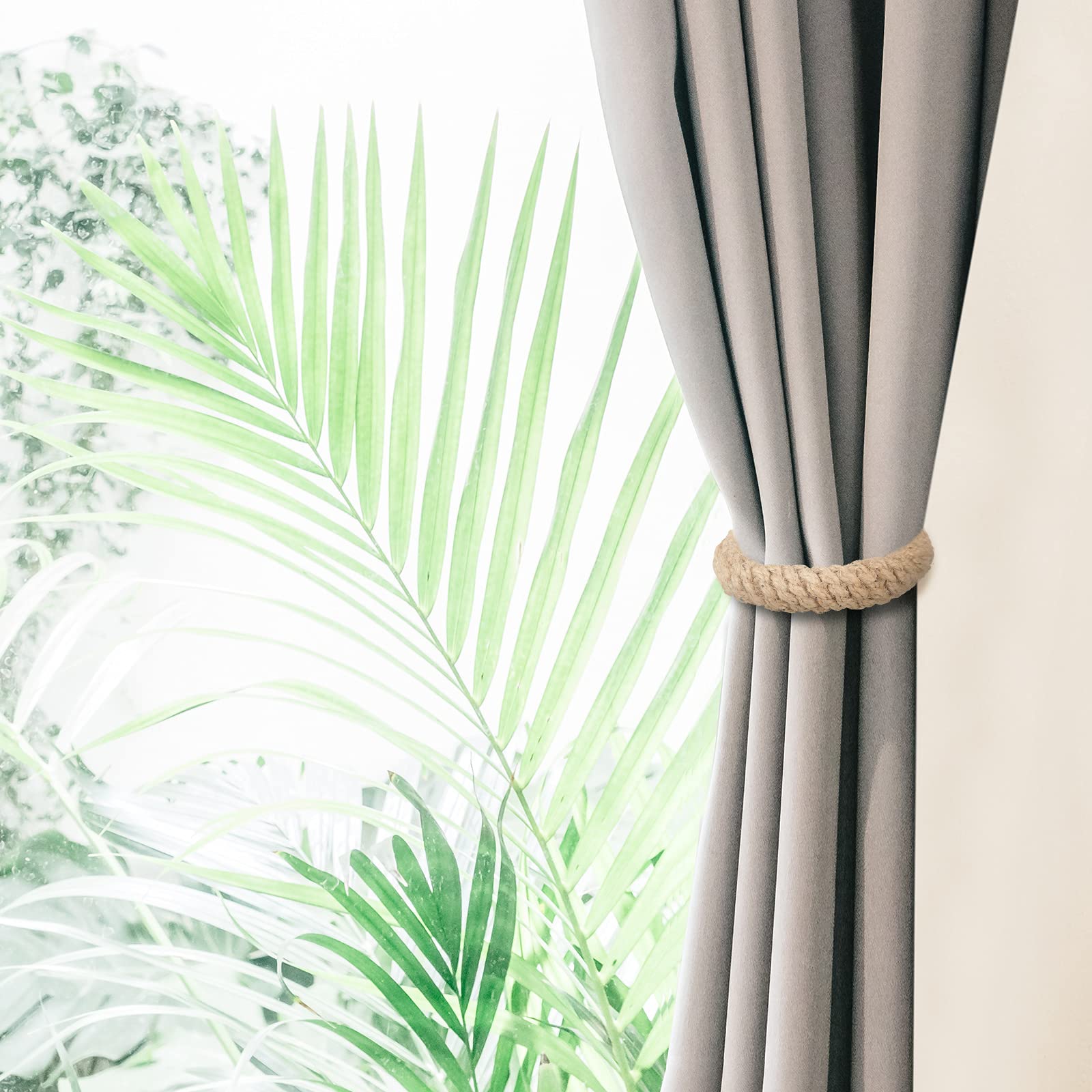 Curtain Tiebacks Rustic Curtain Holdbacks Braided Drapes Ties Handmade Tiebacks for Home Office Light Weight Drapes Decoration Supplies(6 Pieces)